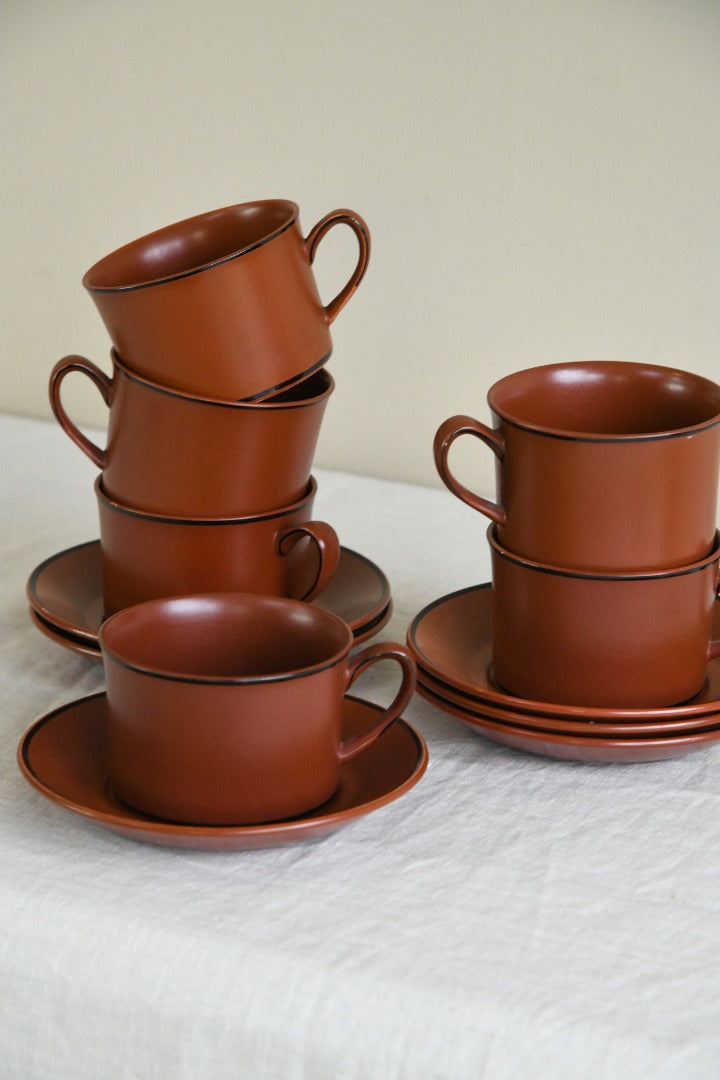 6 Royal Worcester Crown Ware Large Cups and Saucers – Kernow Furniture