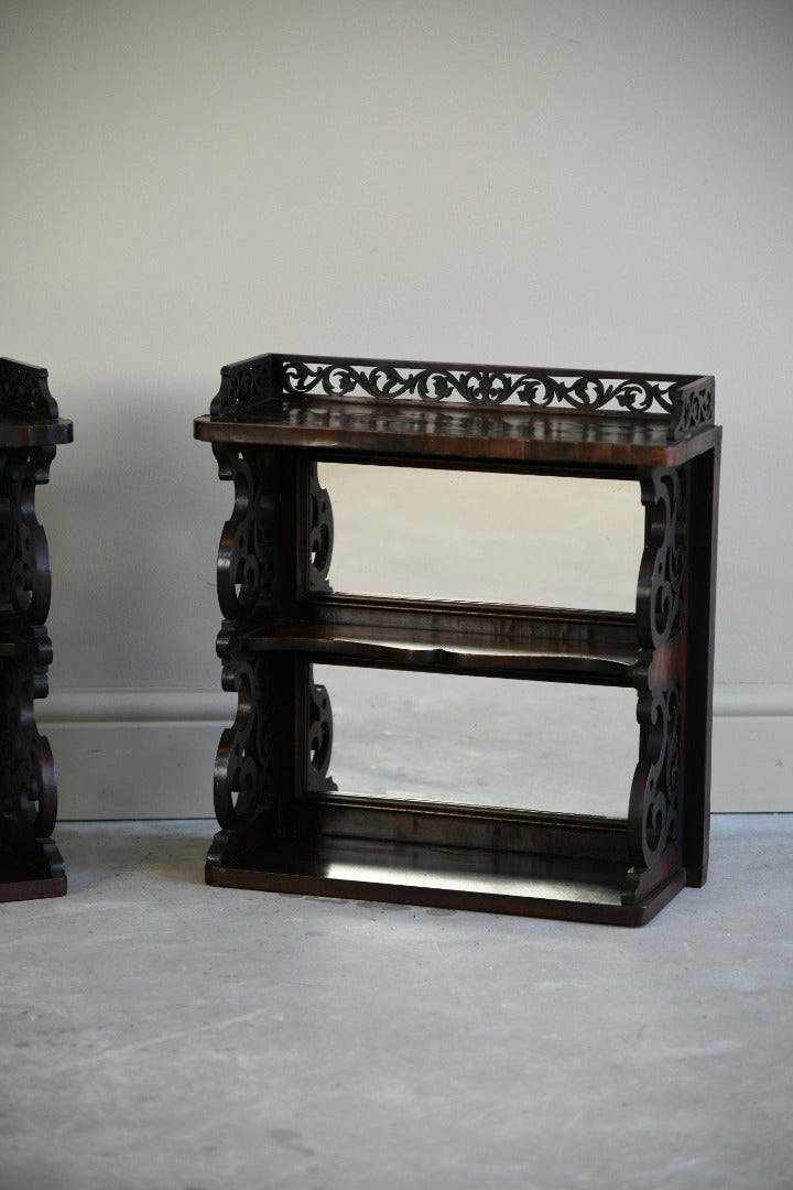 Pair Mirror Back Wall Shelves – Kernow Furniture