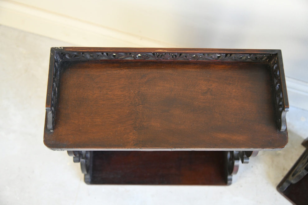 Pair Mirror Back Wall Shelves – Kernow Furniture