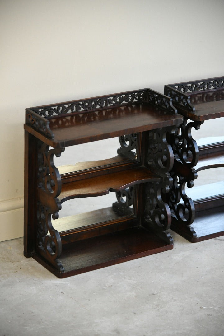 Pair Mirror Back Wall Shelves – Kernow Furniture