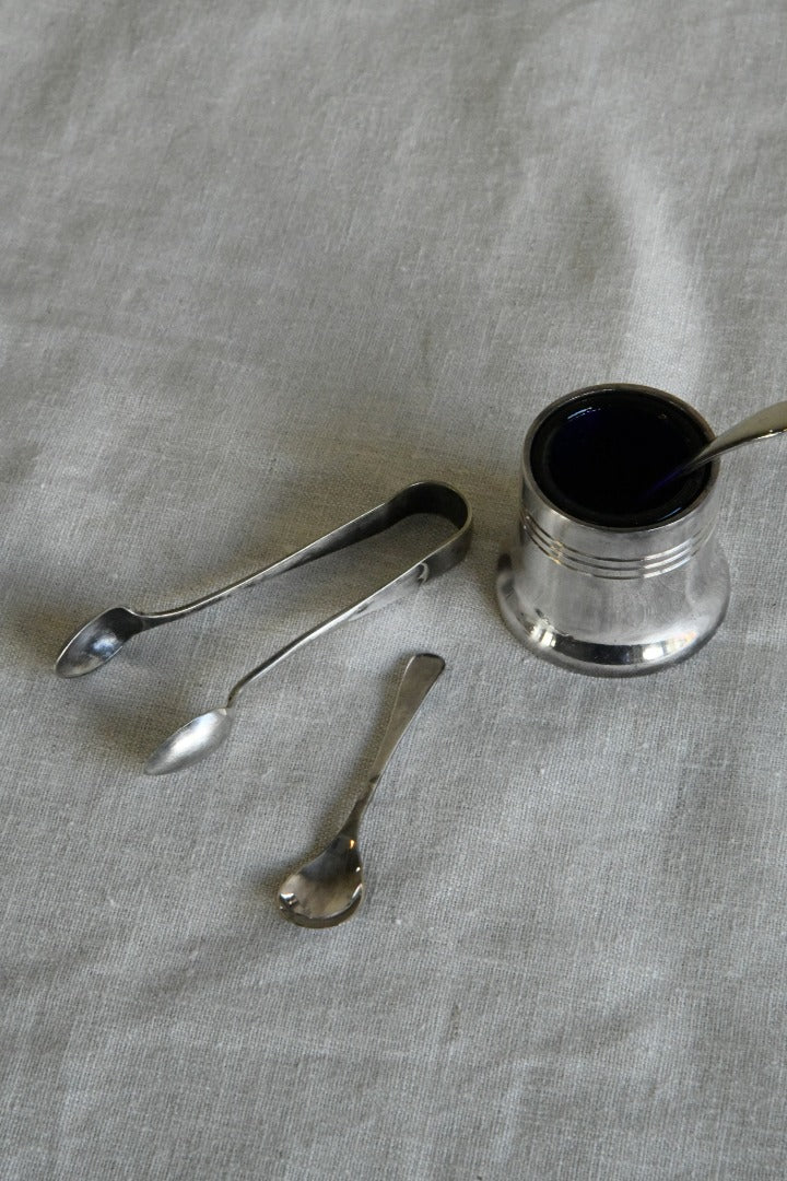 Vintage Salt Pot & Spoons – Kernow Furniture