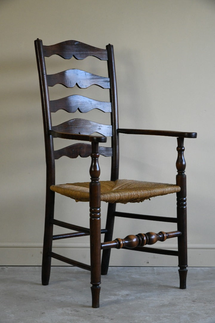 Single Antique Oak Ladderback Chair – Kernow Furniture