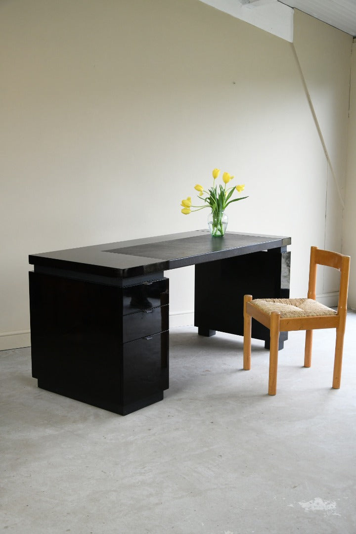 Contemporary Black Lacquer Desk – Kernow Furniture