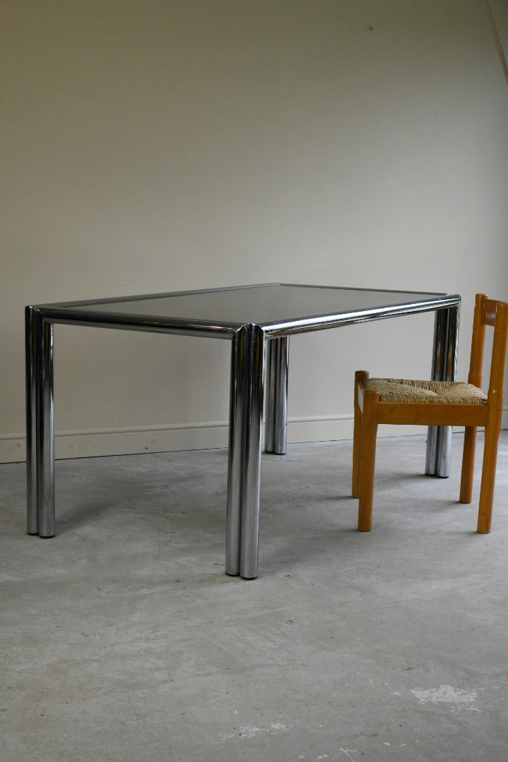 Pieff Kadia Chrome & Smoked Glass Dining Table – Kernow Furniture