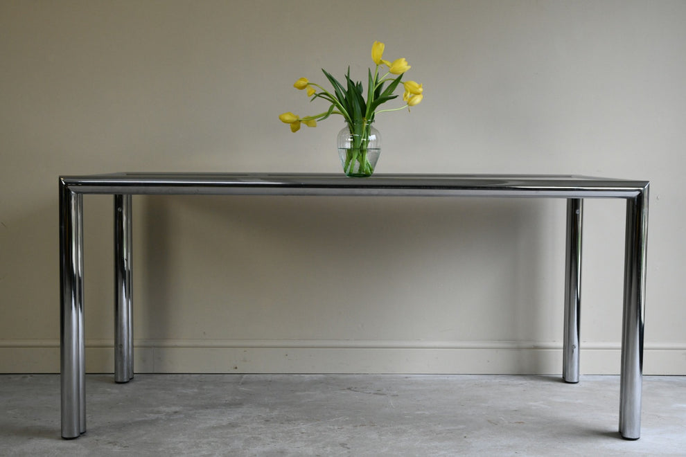 Pieff Kadia Chrome & Smoked Glass Dining Table – Kernow Furniture