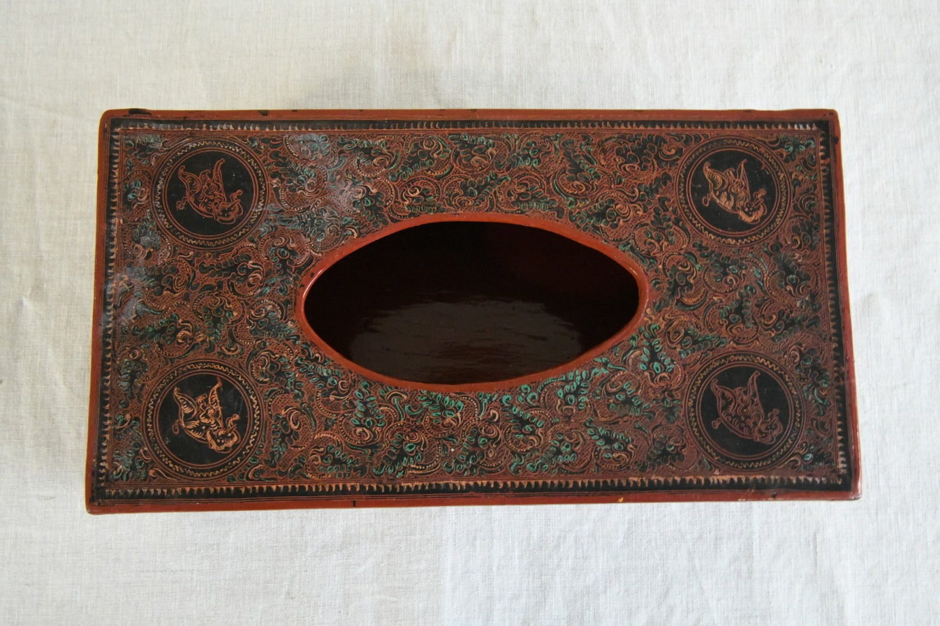 Vintage Lacquer Work Tissue Box Cover – Kernow Furniture