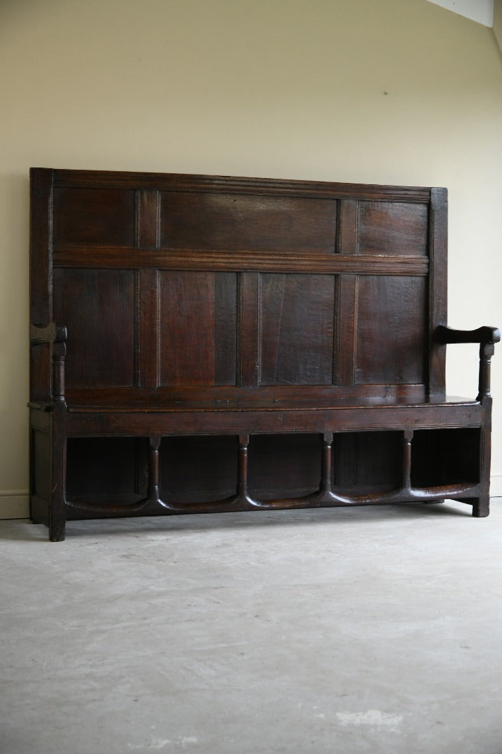 Antique Oak Settle – Kernow Furniture