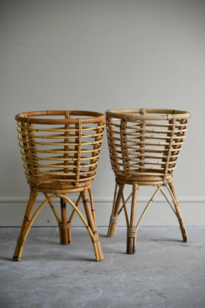 Pair Vintage Cane Planters – Kernow Furniture