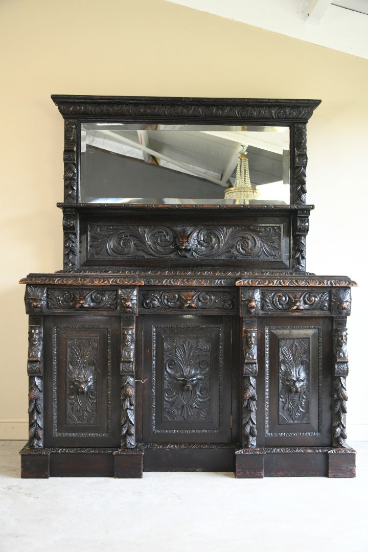 Antique Victorian Carved Oak Sideboard – Kernow Furniture