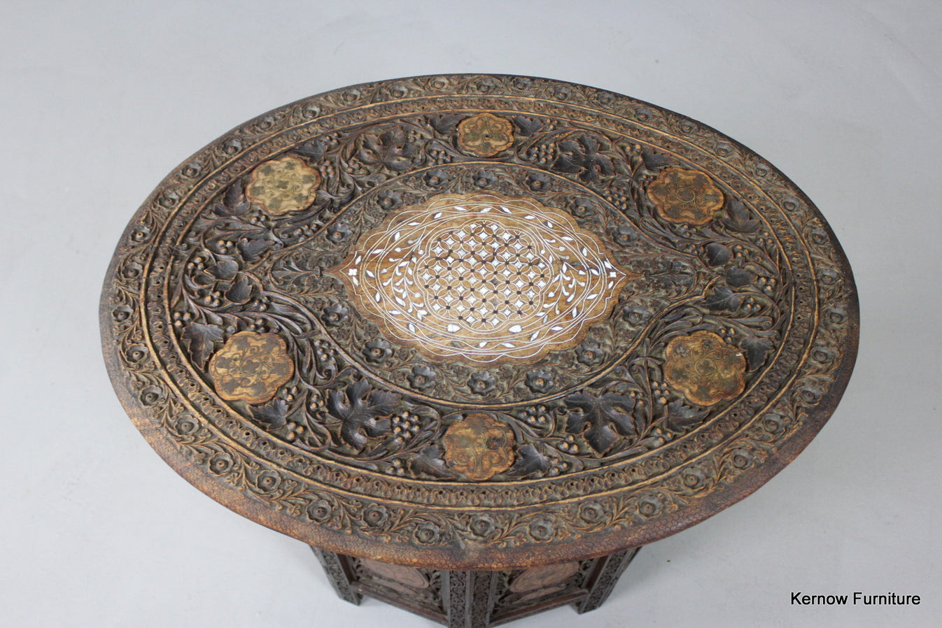 Carved & Inlaid Syrian Side Table – Kernow Furniture