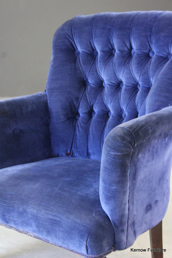 Small Victorian Button Back Armchair – Kernow Furniture