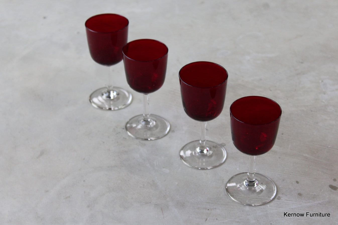 4 Red Liquer Glasses – Kernow Furniture