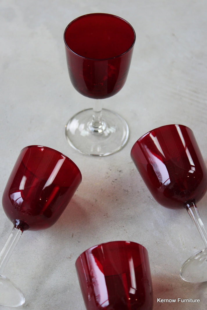 4 Red Liquer Glasses – Kernow Furniture