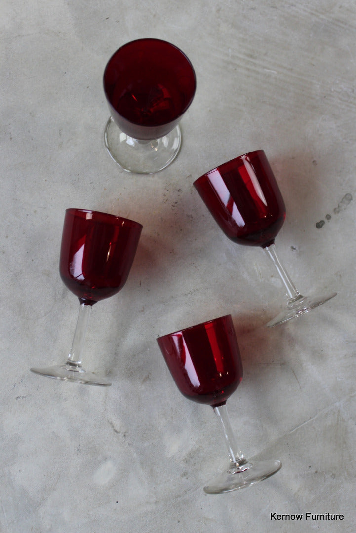 4 Red Liquer Glasses – Kernow Furniture