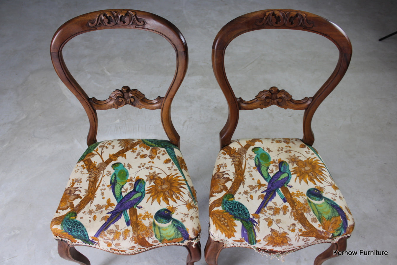Pair French Balloon Back Dining Chairs – Kernow Furniture