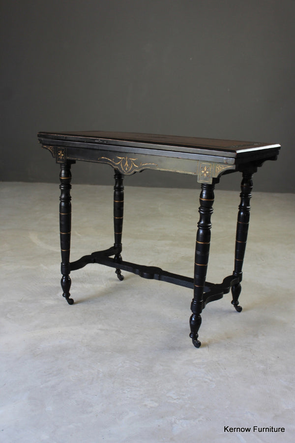 Victorian Ebonised Aesthetic Card Table – Kernow Furniture