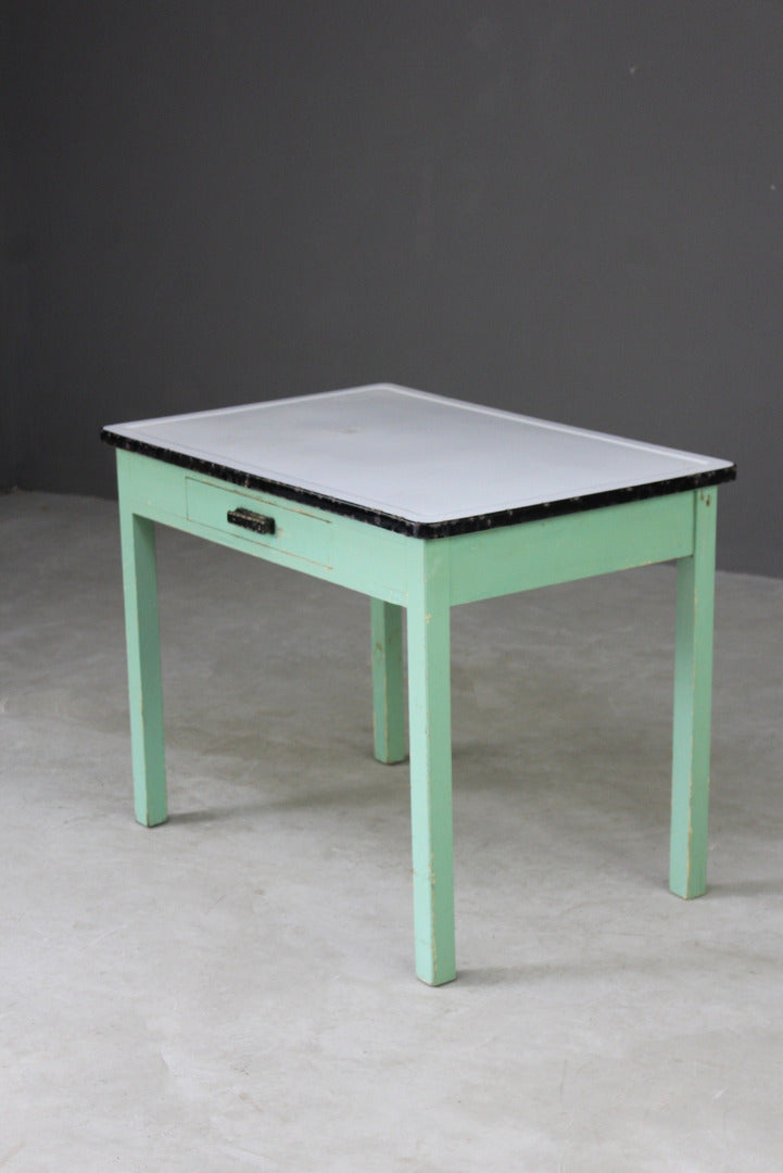 Enamel Top Kitchen Table – Kernow Furniture