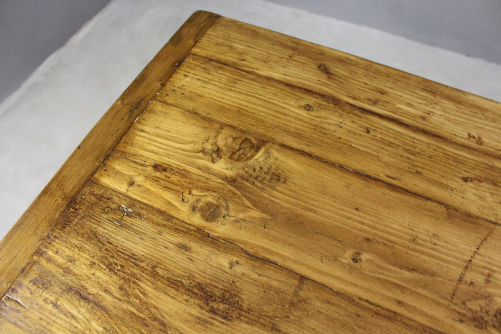 Large 10ft Antique Pine Rustic Kitchen Table – Kernow Furniture