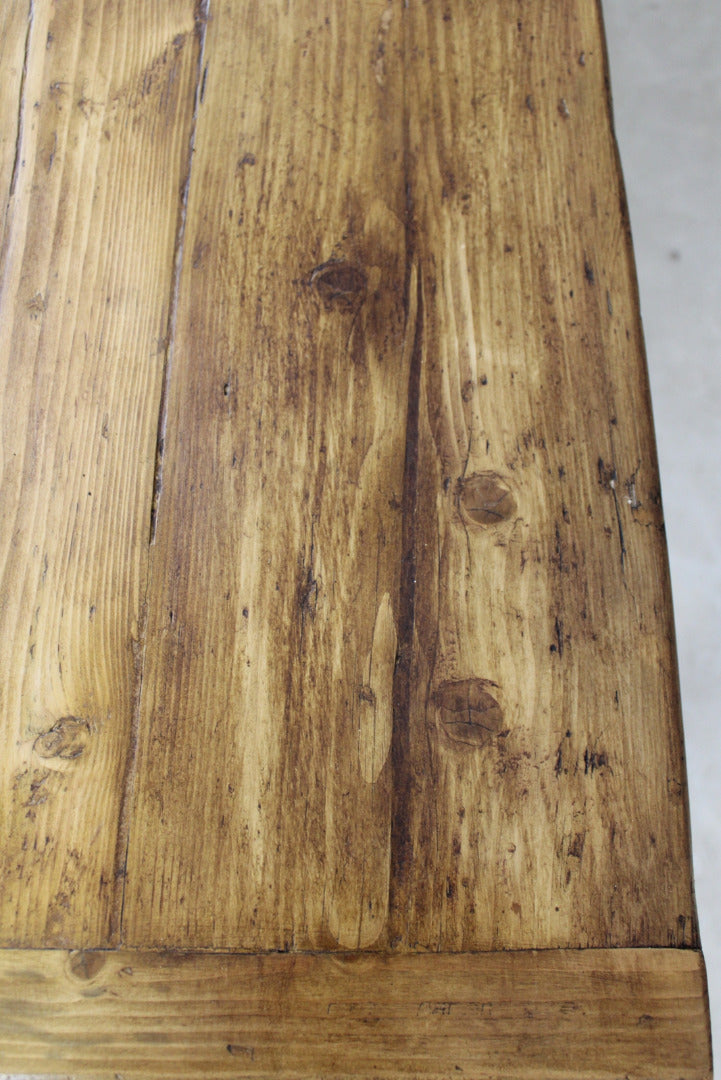 Large 10ft Antique Pine Rustic Kitchen Table – Kernow Furniture