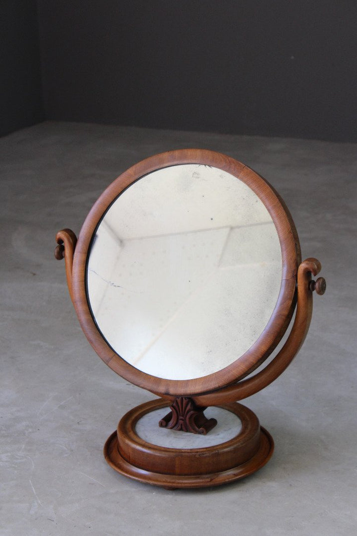 Marble & Mahogany Round Dressing Table Mirror – Kernow Furniture