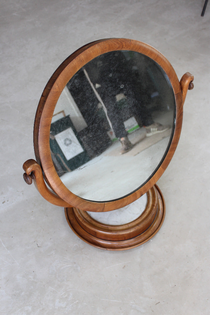 Marble & Mahogany Round Dressing Table Mirror – Kernow Furniture