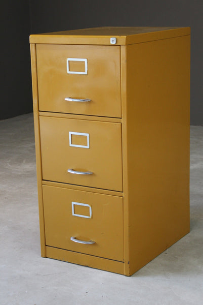 Vintage Yellow Metal Filing Cabinet – Kernow Furniture