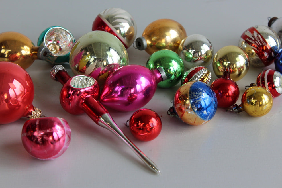 Vintage Glass Tree Decorations Baubles – Kernow Furniture