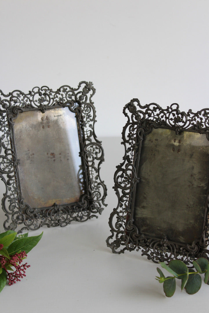 Pair Antique Pierced Lead Photo Frames – Kernow Furniture