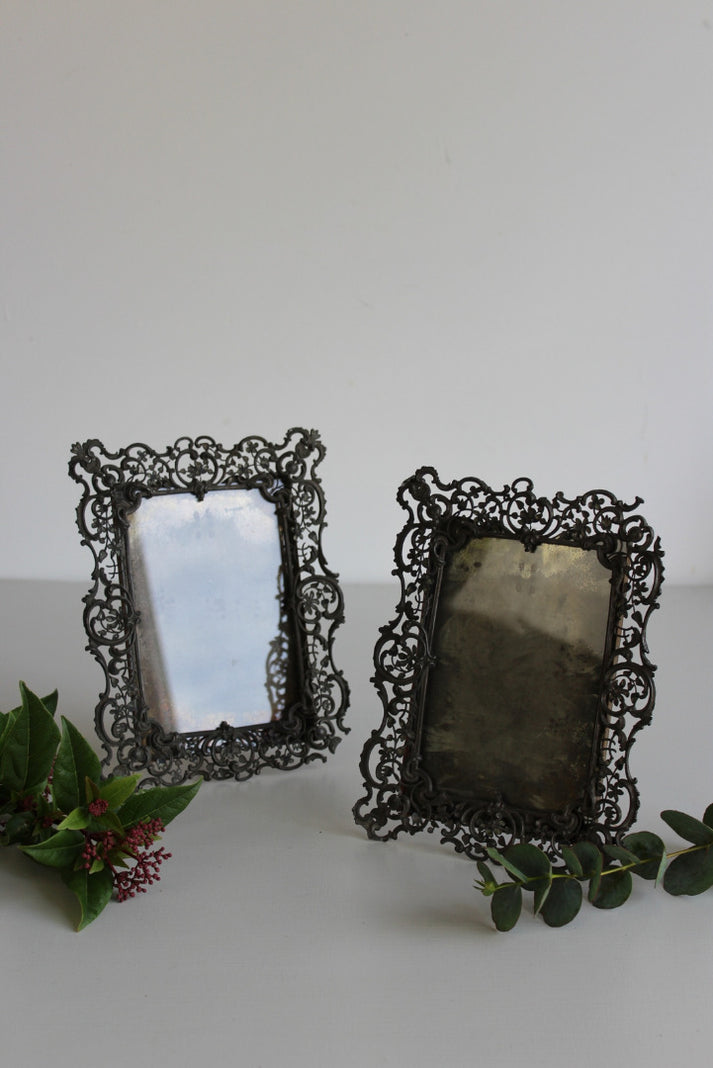 Pair Antique Pierced Lead Photo Frames – Kernow Furniture