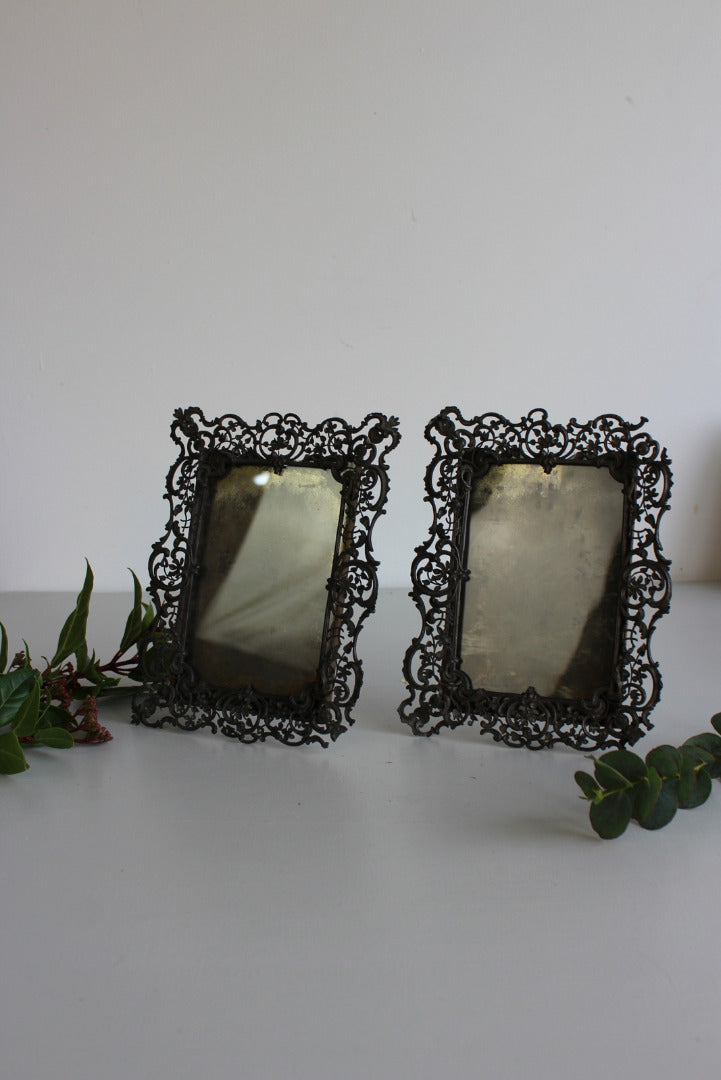 Pair Antique Pierced Lead Photo Frames – Kernow Furniture