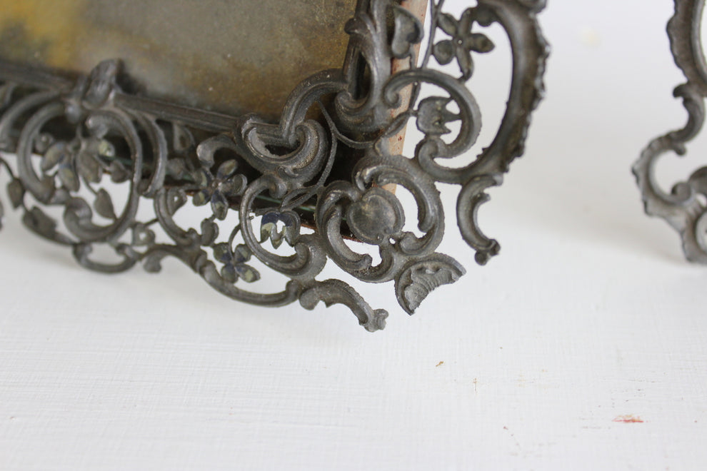 Pair Antique Pierced Lead Photo Frames – Kernow Furniture