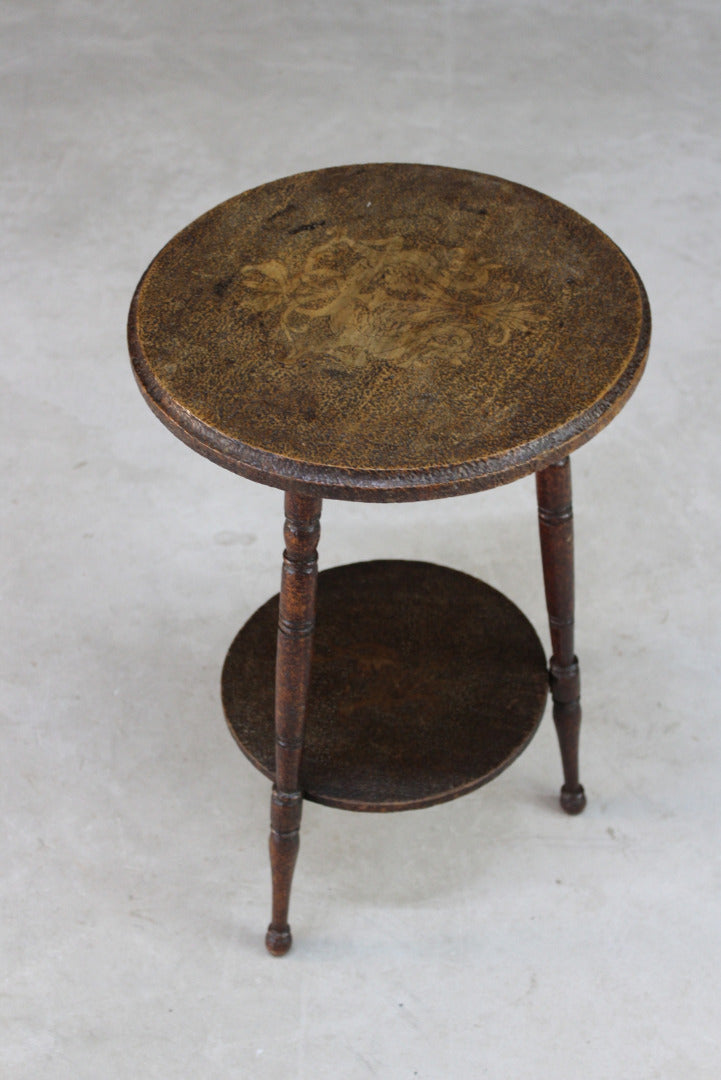 Arts & Crafts Pyrographic Poker Work Occasional Table – Kernow Furniture