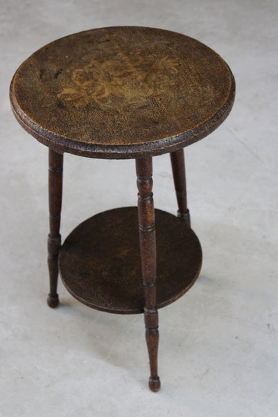 Arts & Crafts Pyrographic Poker Work Occasional Table – Kernow Furniture