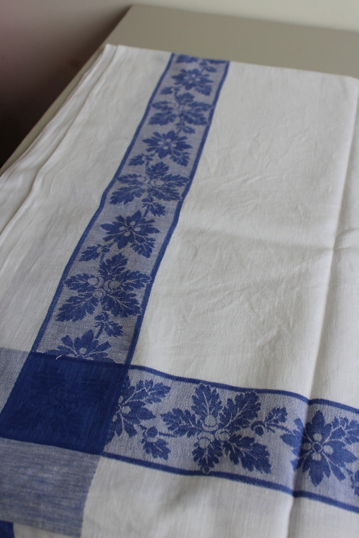 Vintage Blue & Plain Damask Tablecloths – Kernow Furniture