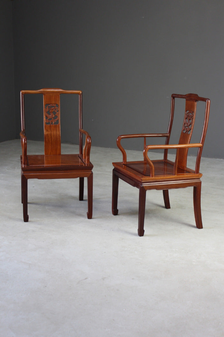 Pair Chinese Hardwood Chairs – Kernow Furniture