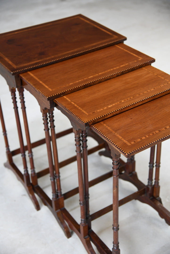 Antique Style Nesting Tables Inlaid Mahogany – Kernow Furniture