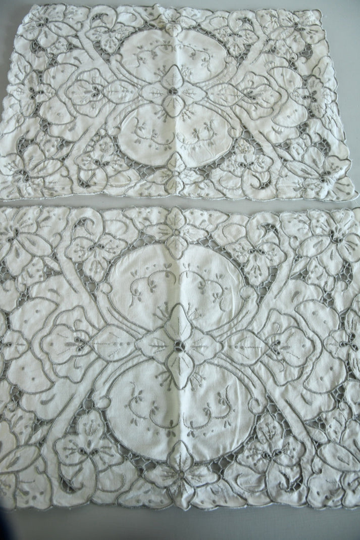 Pair Floral Cut Work Table Mat – Kernow Furniture