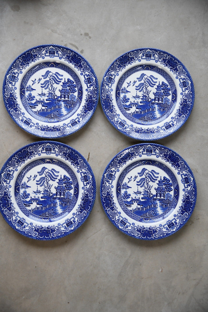 4 Old Willow Dinner Plates – Kernow Furniture