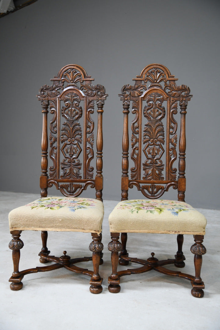Pair William & Mary Style Chairs – Kernow Furniture