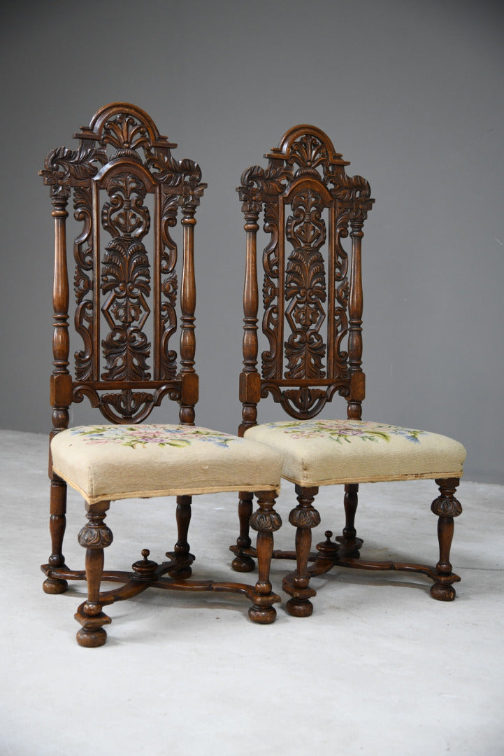 Pair William & Mary Style Chairs – Kernow Furniture