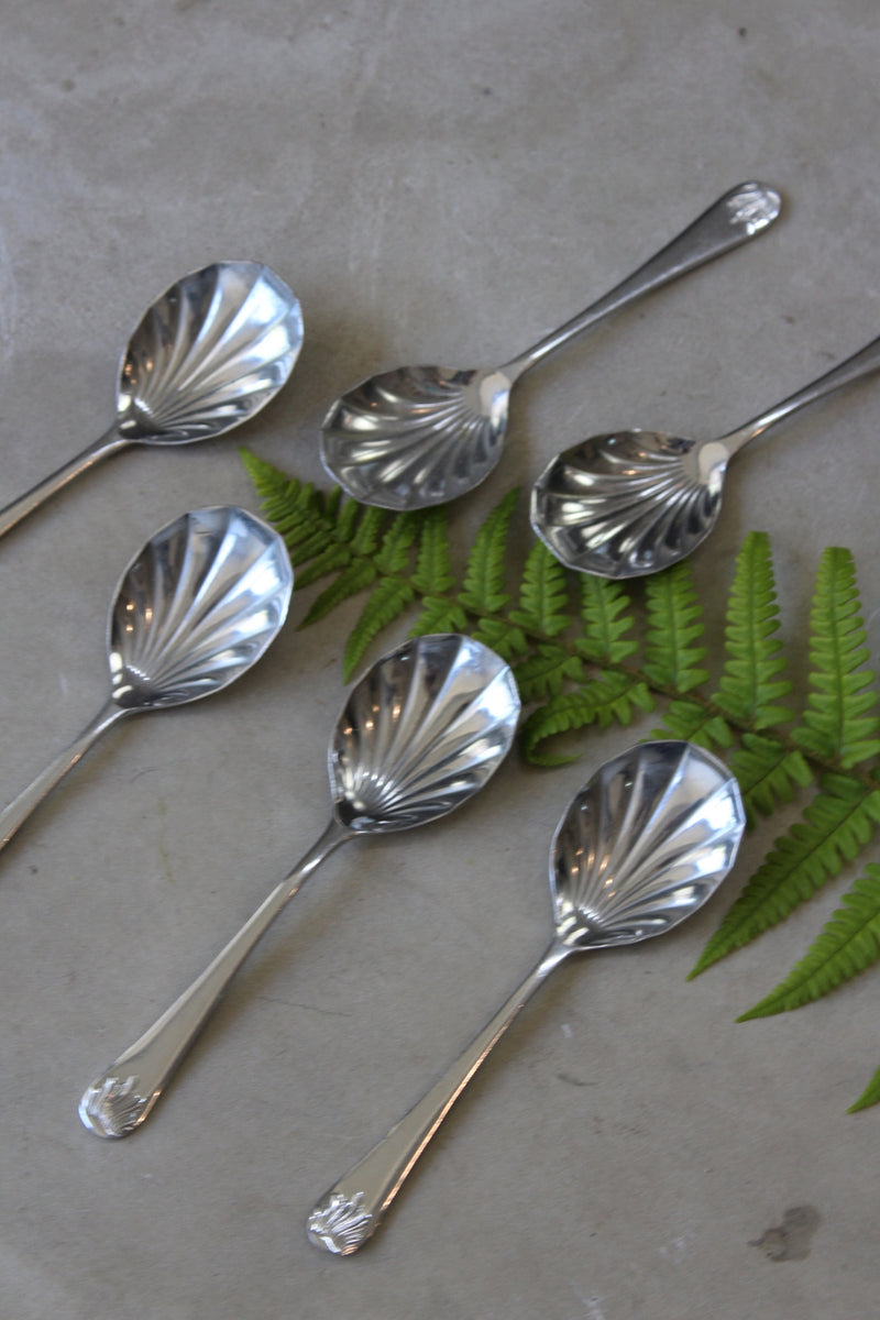 6 Vintage Shell Fruit Spoons – Kernow Furniture