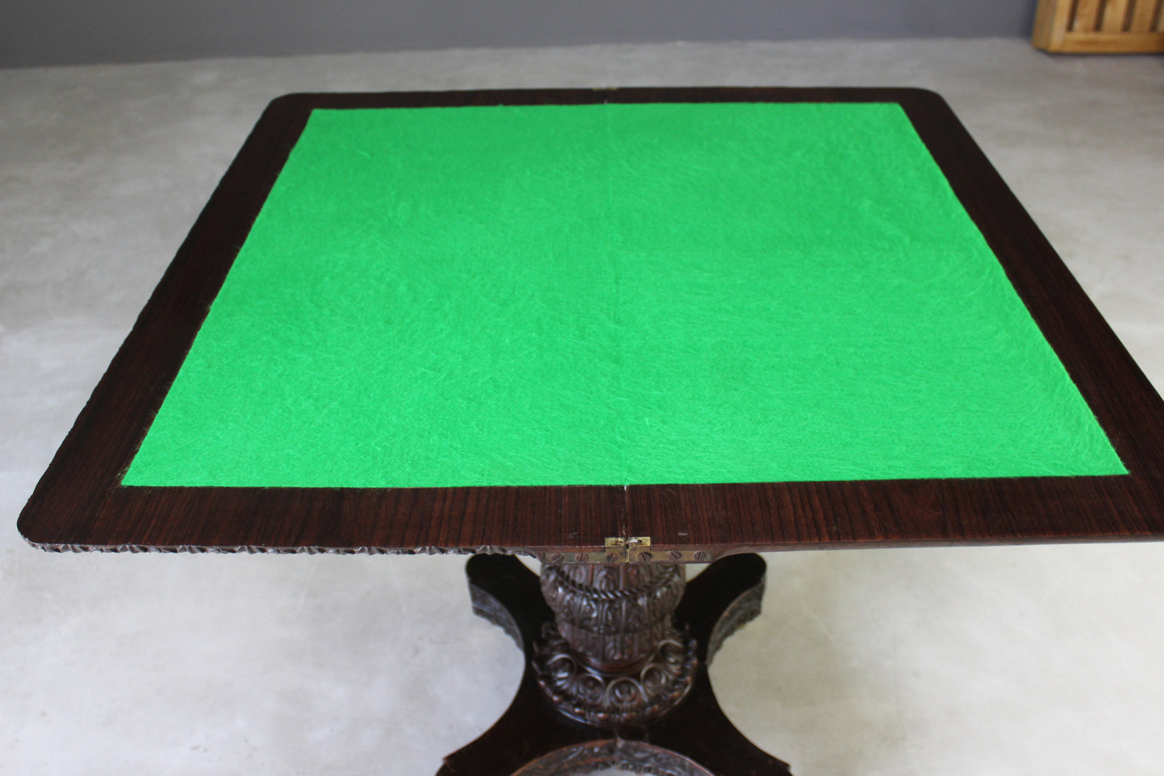 Anglo Indian Carved Padouk Card Table – Kernow Furniture